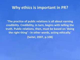 Ethics in PR | PPTX