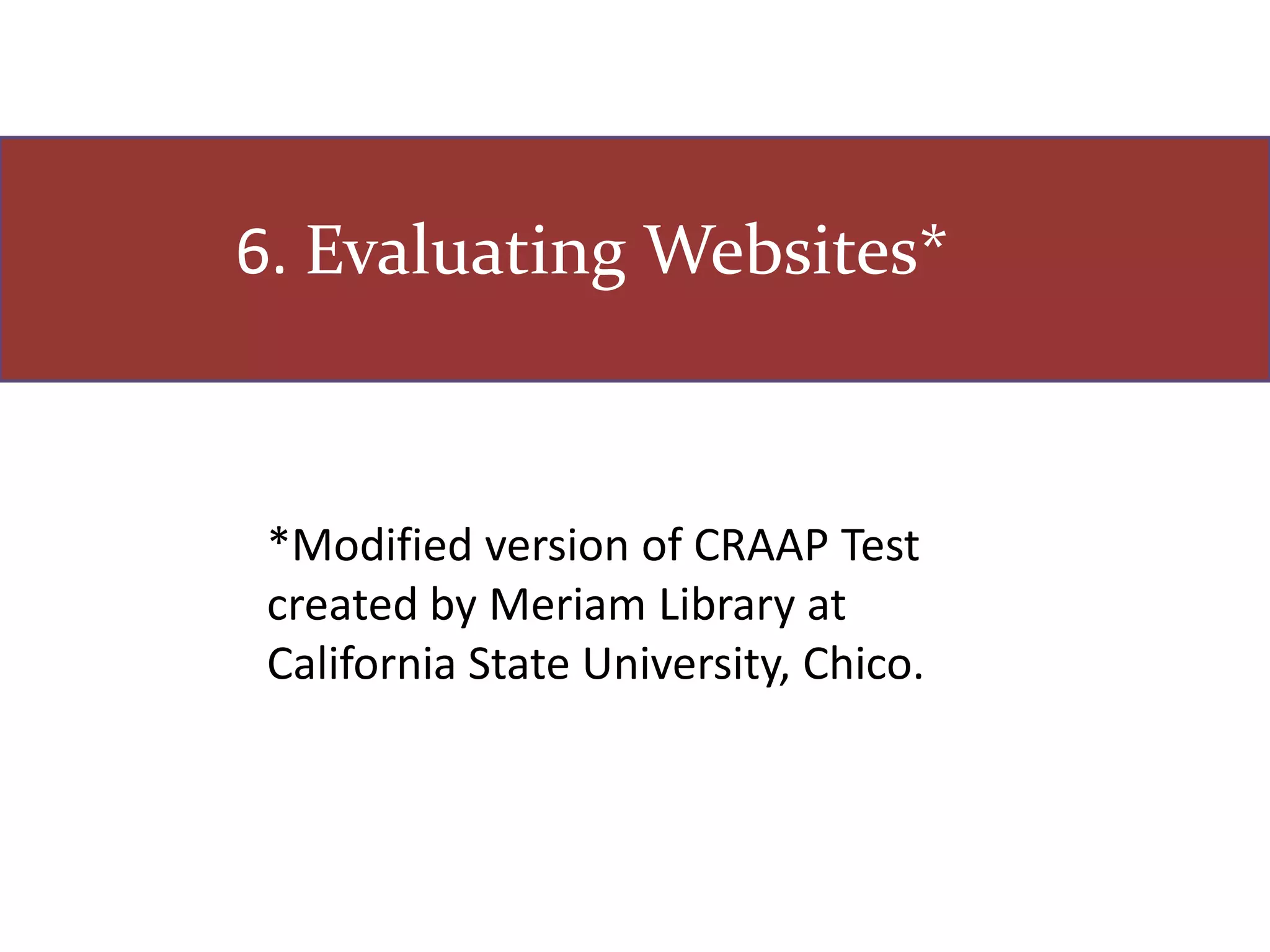 5. Evaluating Websites | PPT