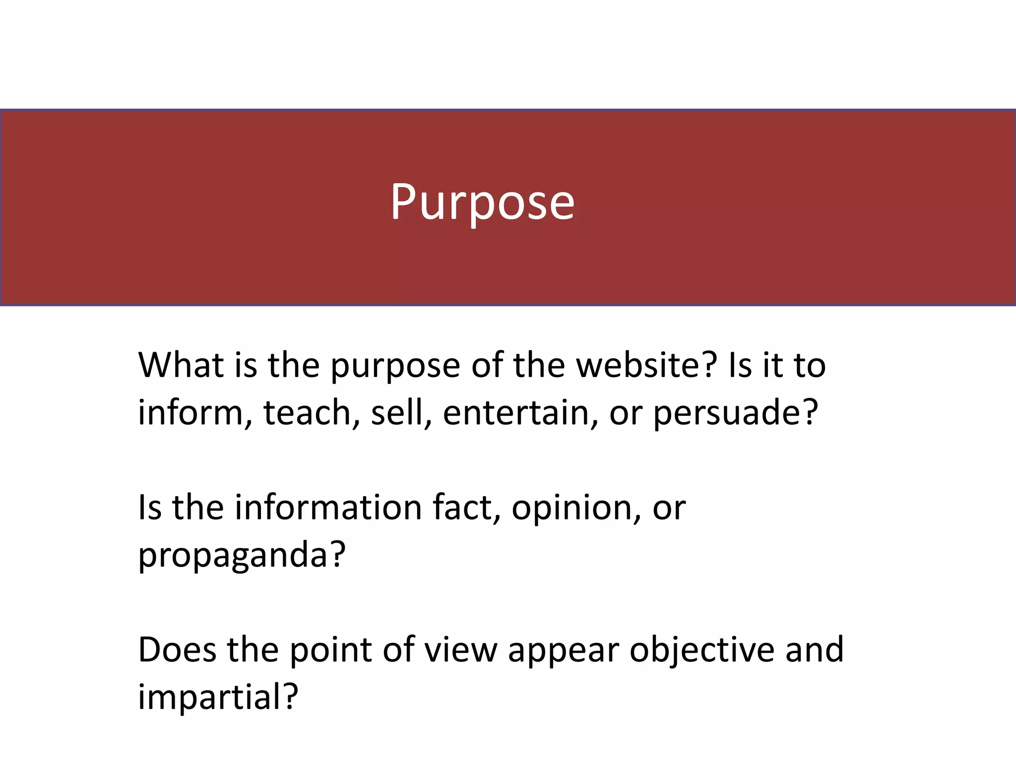 5. Evaluating Websites | PPT