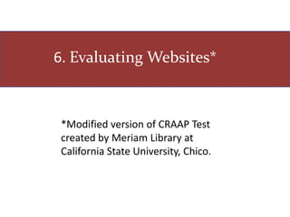 5. Evaluating Websites | PPT