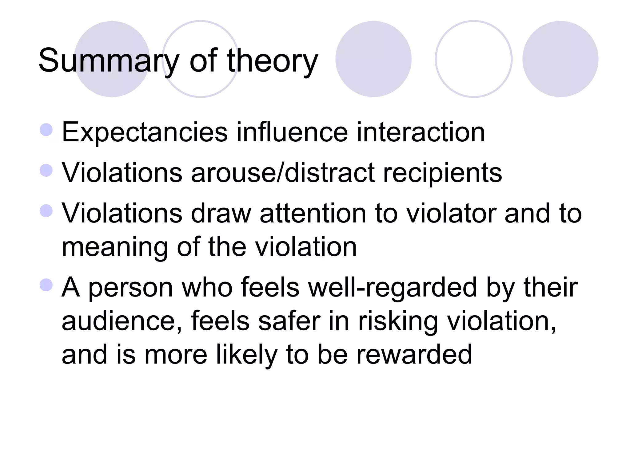 Expectancy Violations Theory | PPT