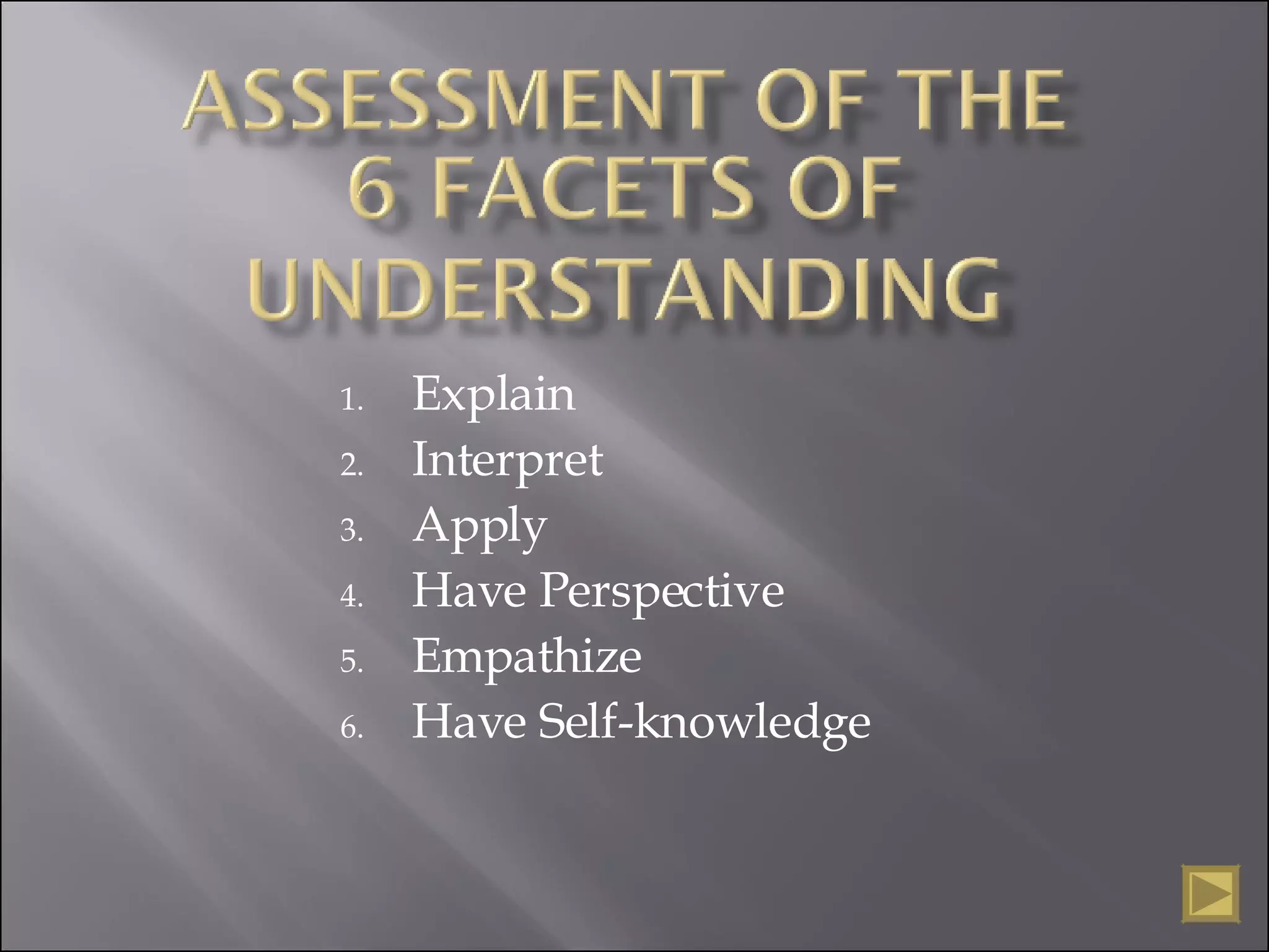 6 Facets Of Understanding | PPT