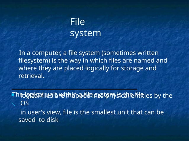 6-File Systems logically for storage and retrieval..pptx | Operating Systems | Computer Software ...