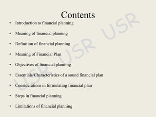 Financial Planning | PPTX