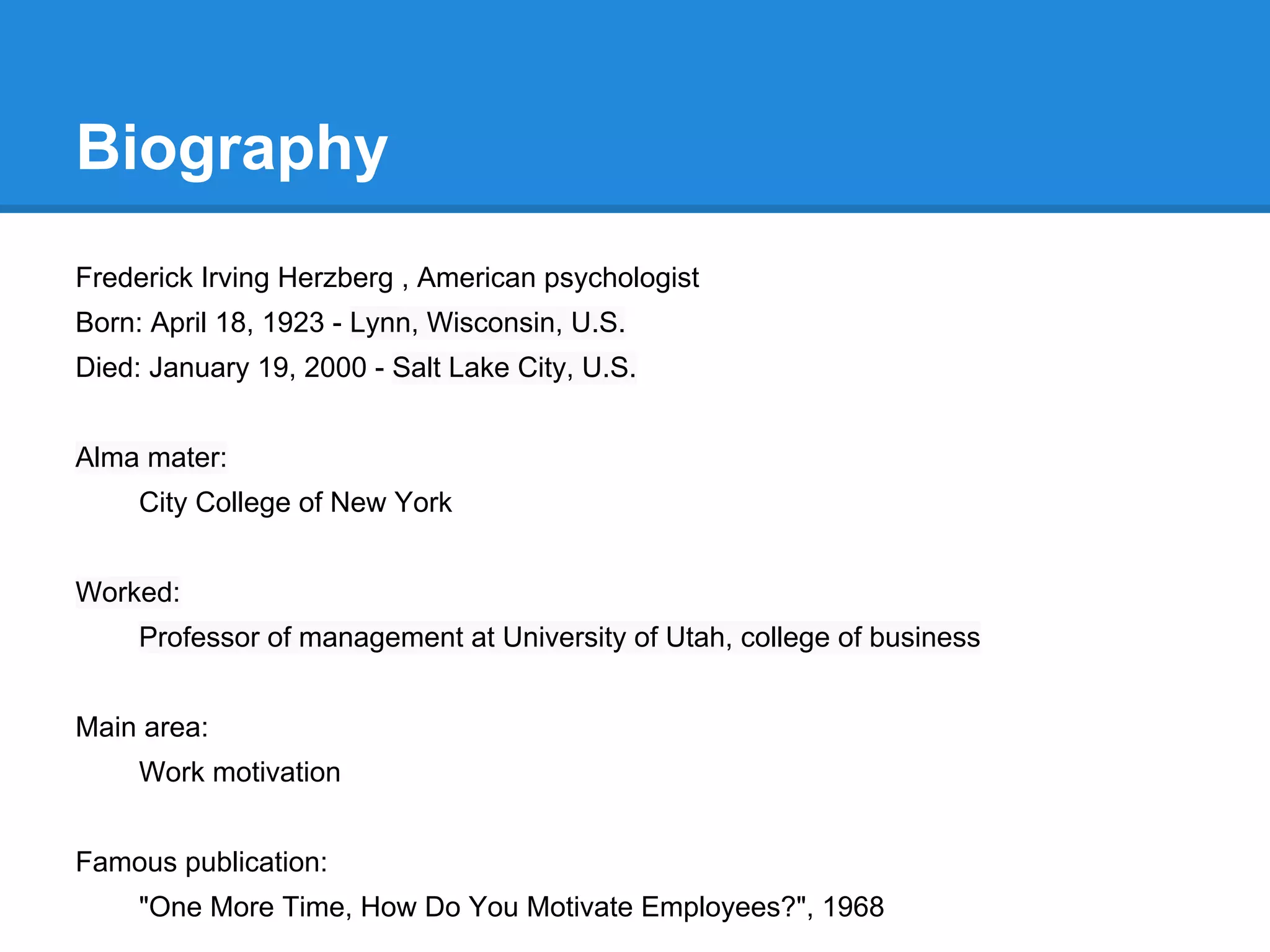 Frederick Herzberg | PDF