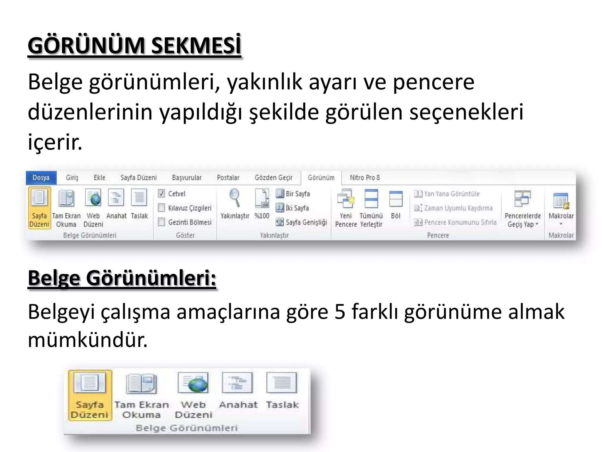 6.hafta ders notu görünüm sekmesi | PPTX