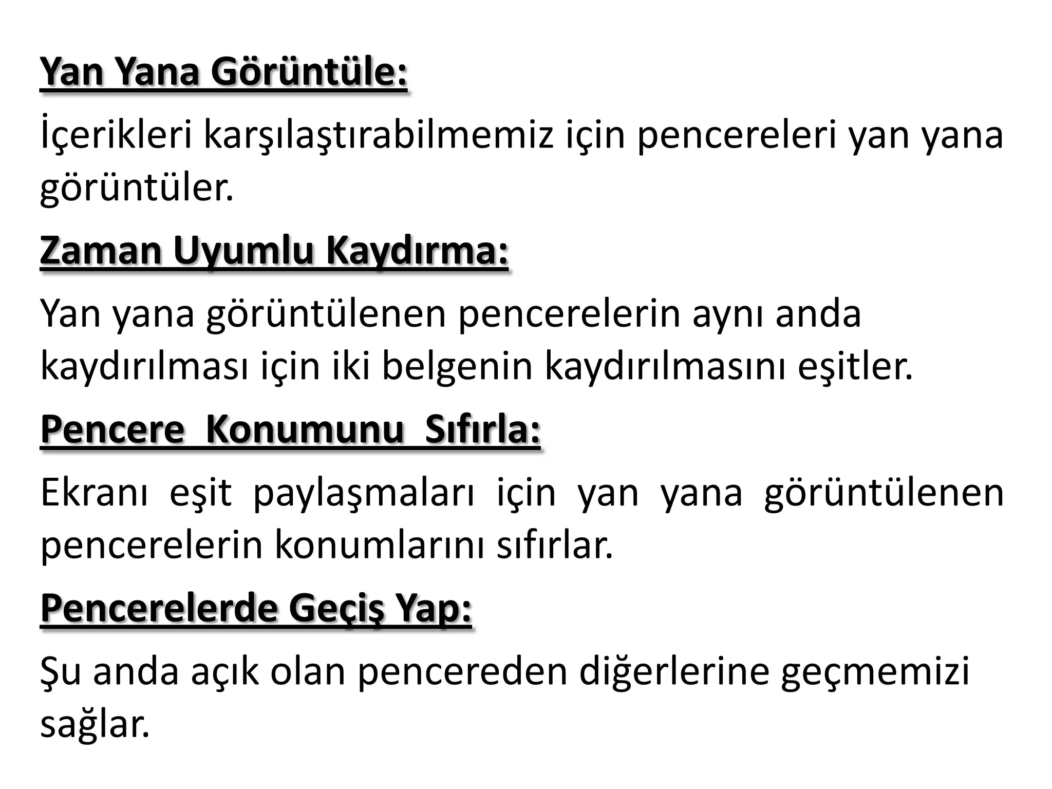 6.hafta ders notu görünüm sekmesi | PPTX