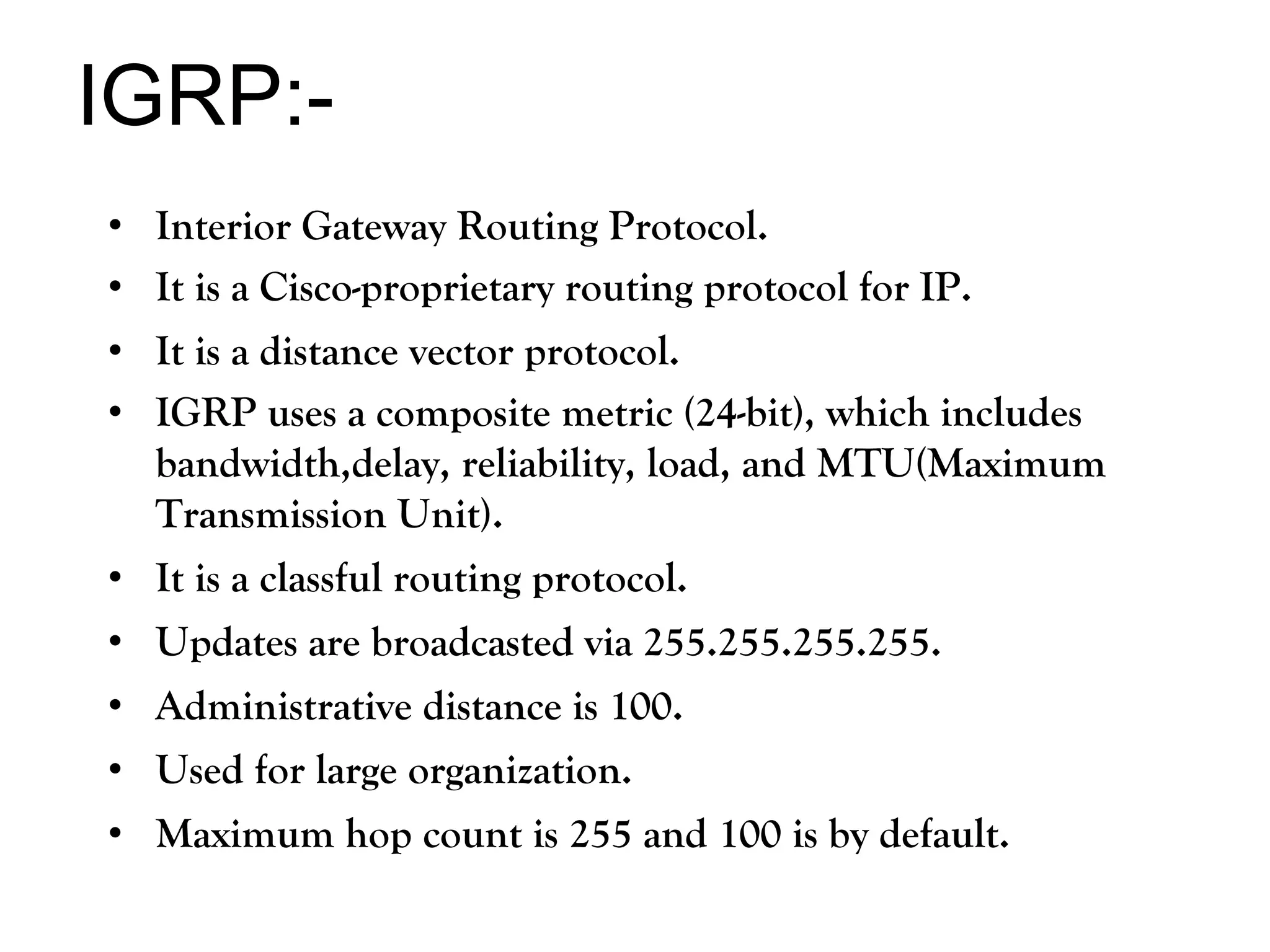 CCNA part 6 igrp,ospf,eigrp | PPT