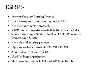 CCNA part 6 igrp,ospf,eigrp | PPT
