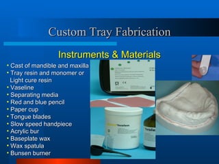 6. impression tray fabrication | PPT | Oral care | Personal Care