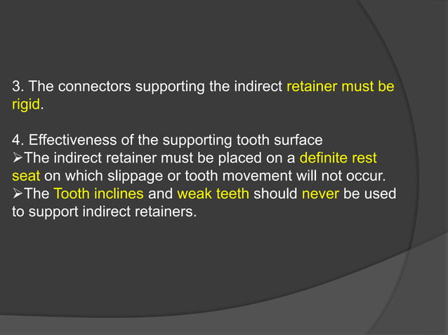 INDIRECT RETAINERS IN REMOVABLE PARTIAL DENTURES | PPTX | Dental Health ...