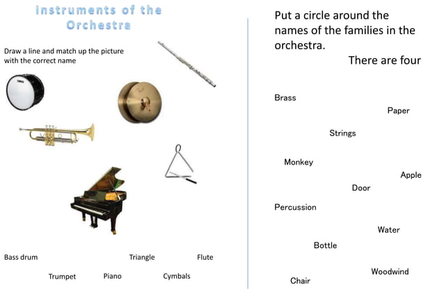 6 instruments-orchestra-worksheet | PPTX
