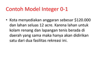 Belajar integer programming untuk mahasiswa | PDF