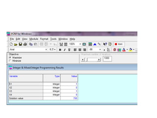 Belajar integer programming untuk mahasiswa | PDF
