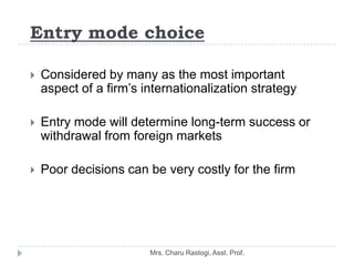 6. International Marketing, Market Selection, Modes of Entry in ...