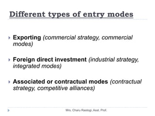 6. International Marketing, Market Selection, Modes of Entry in ...