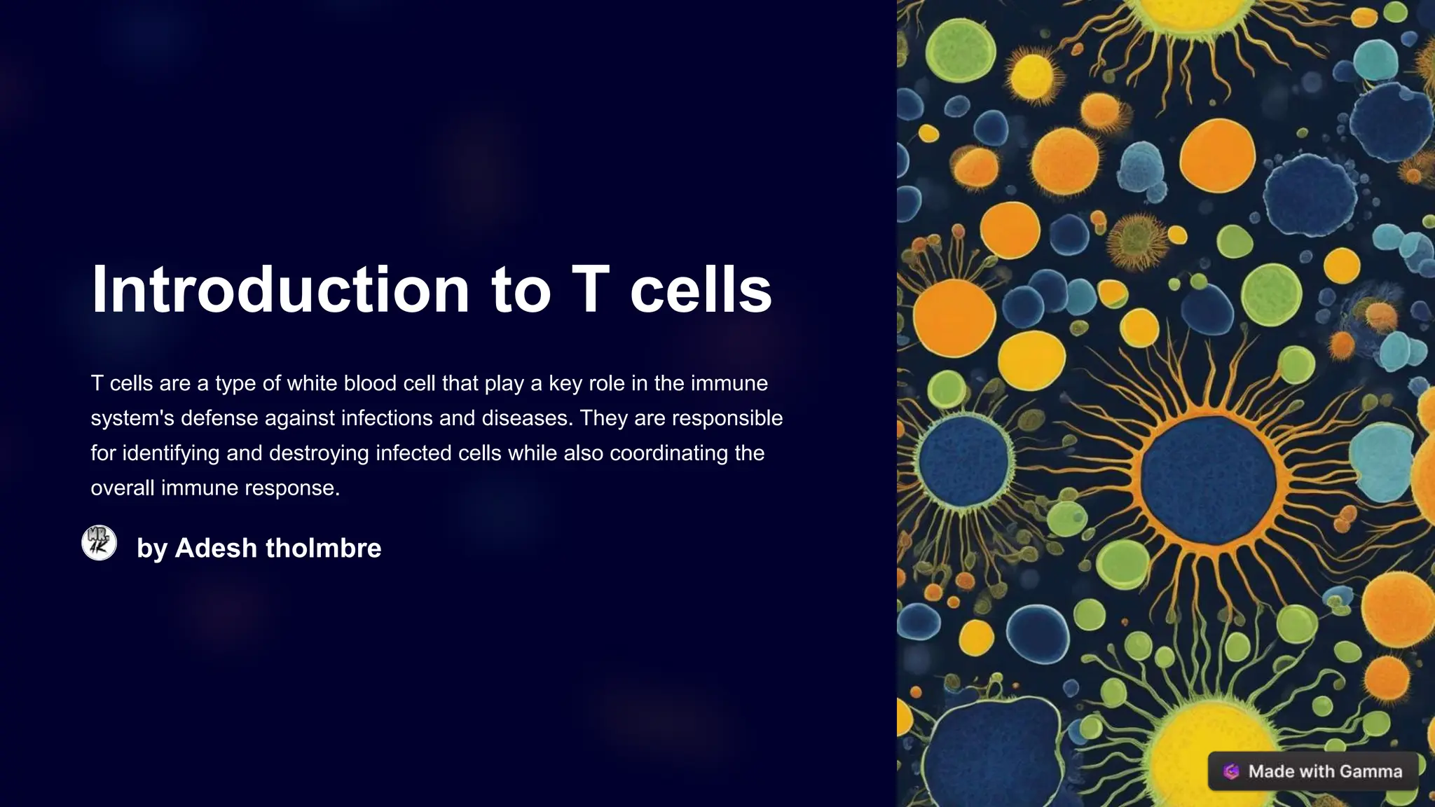 Introduction to T cells in the immune system | PPTX