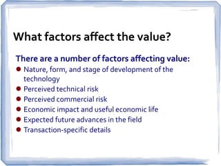 IP, licensing, & technology valuation | PPTX