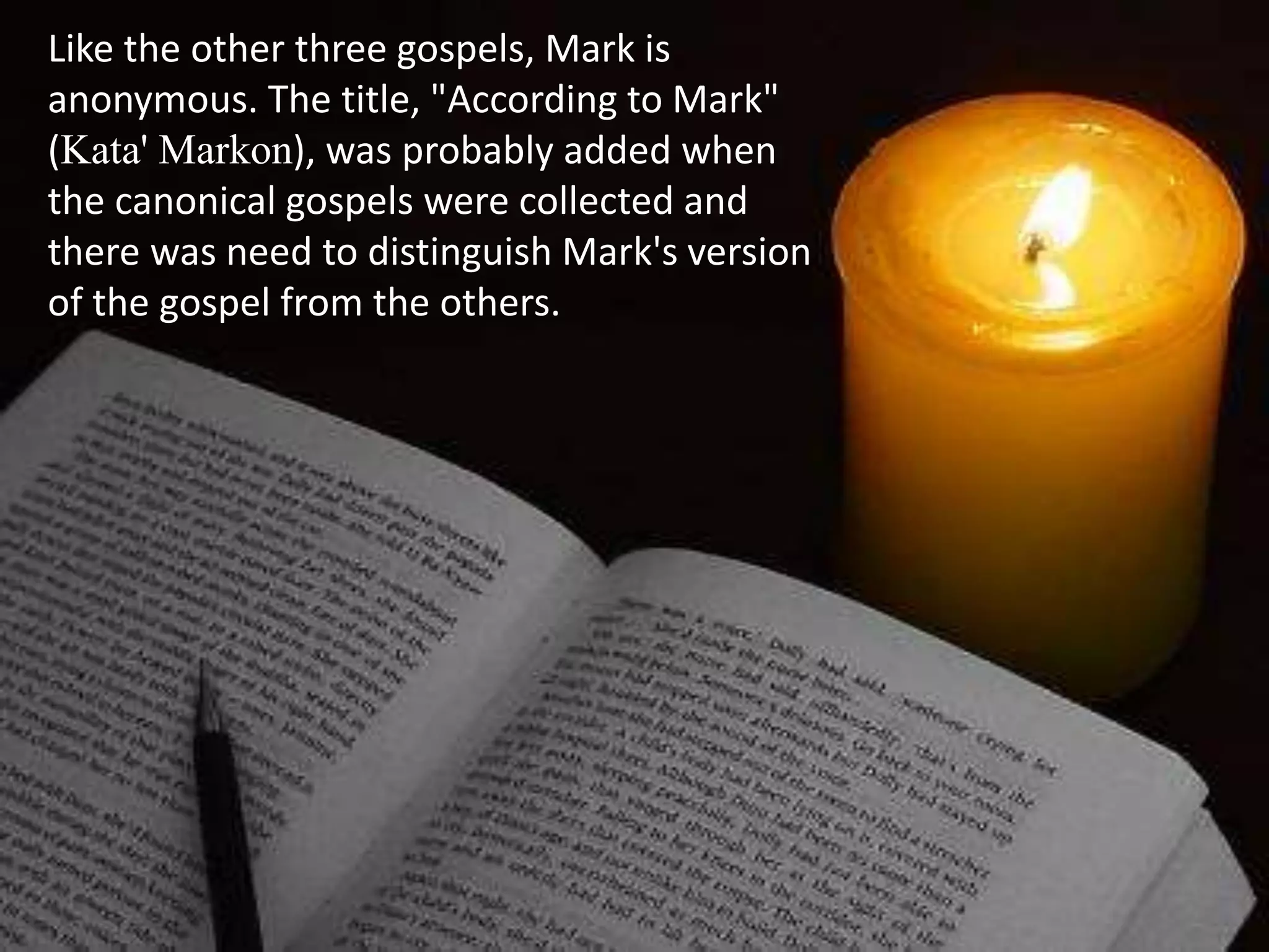 6 jesus, the suffering son of god markan gospel | PPTX