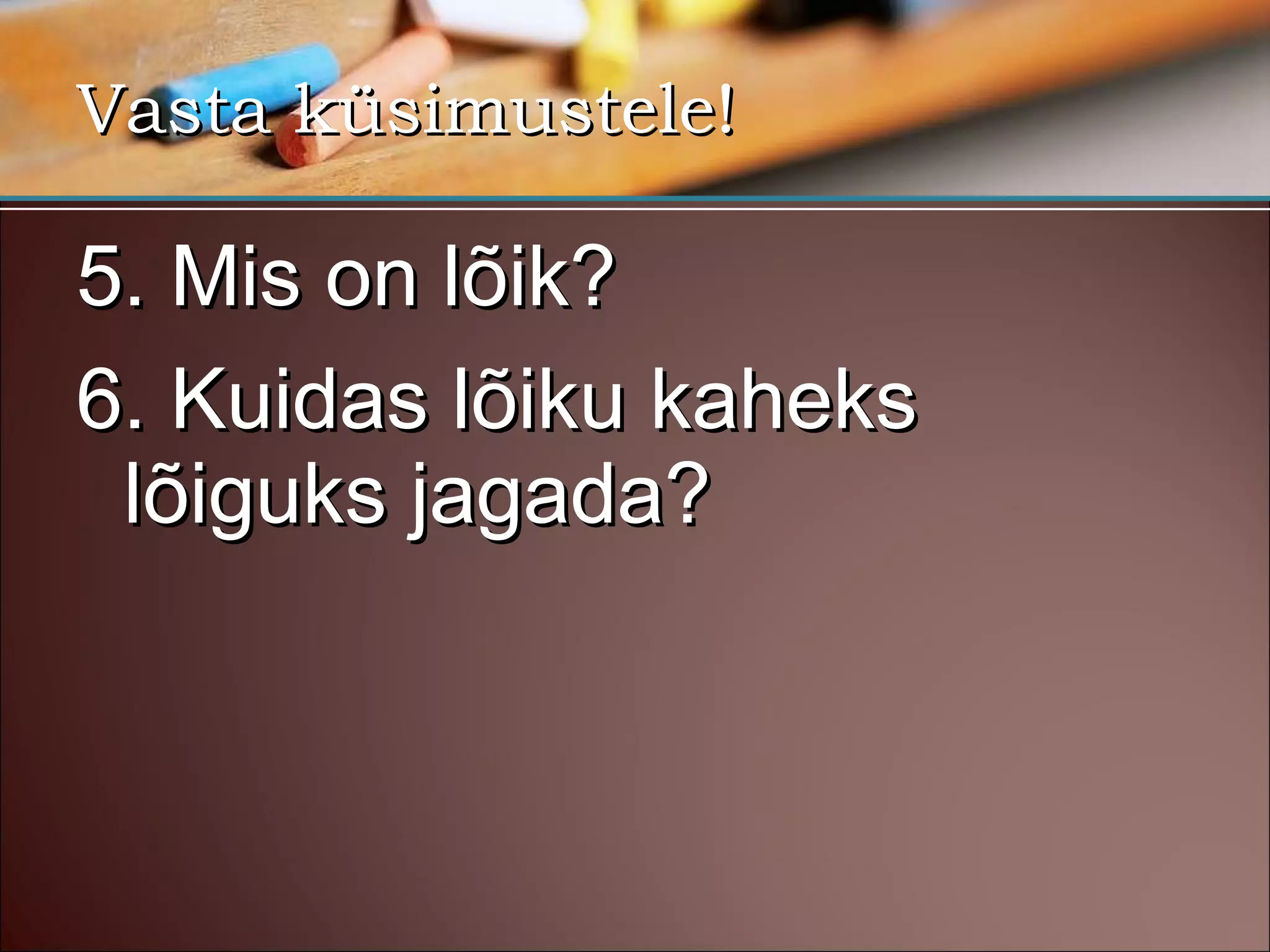 6. Kl Word Lõpeta laused | PPT