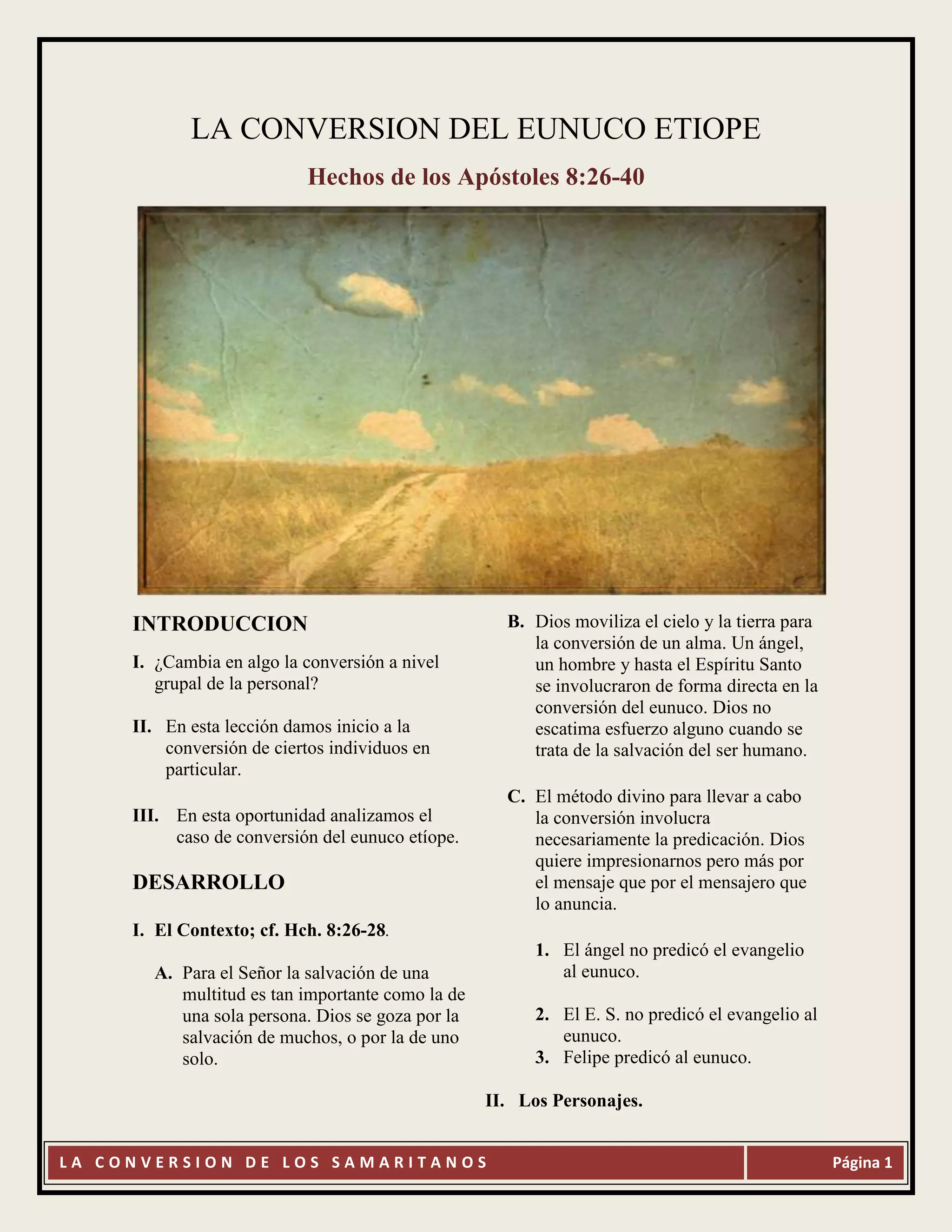 LA CONVERSION DEL EUNUCO ETIOPE | DOCX