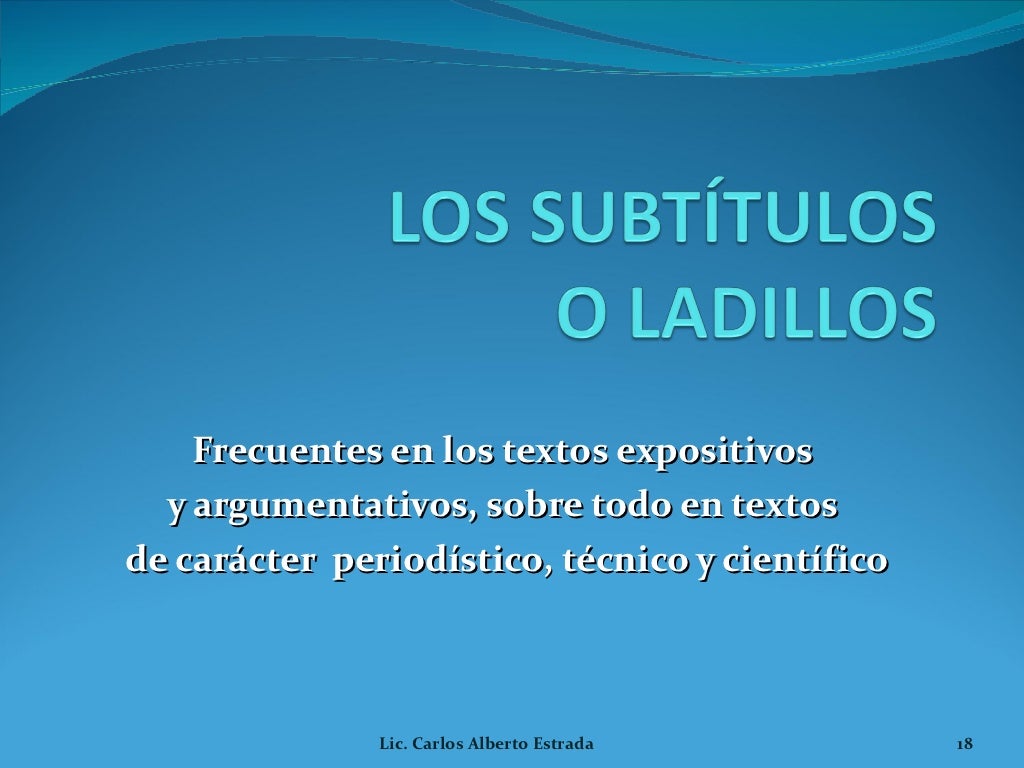 Los Títulos Y Subtítulos En El Texto
