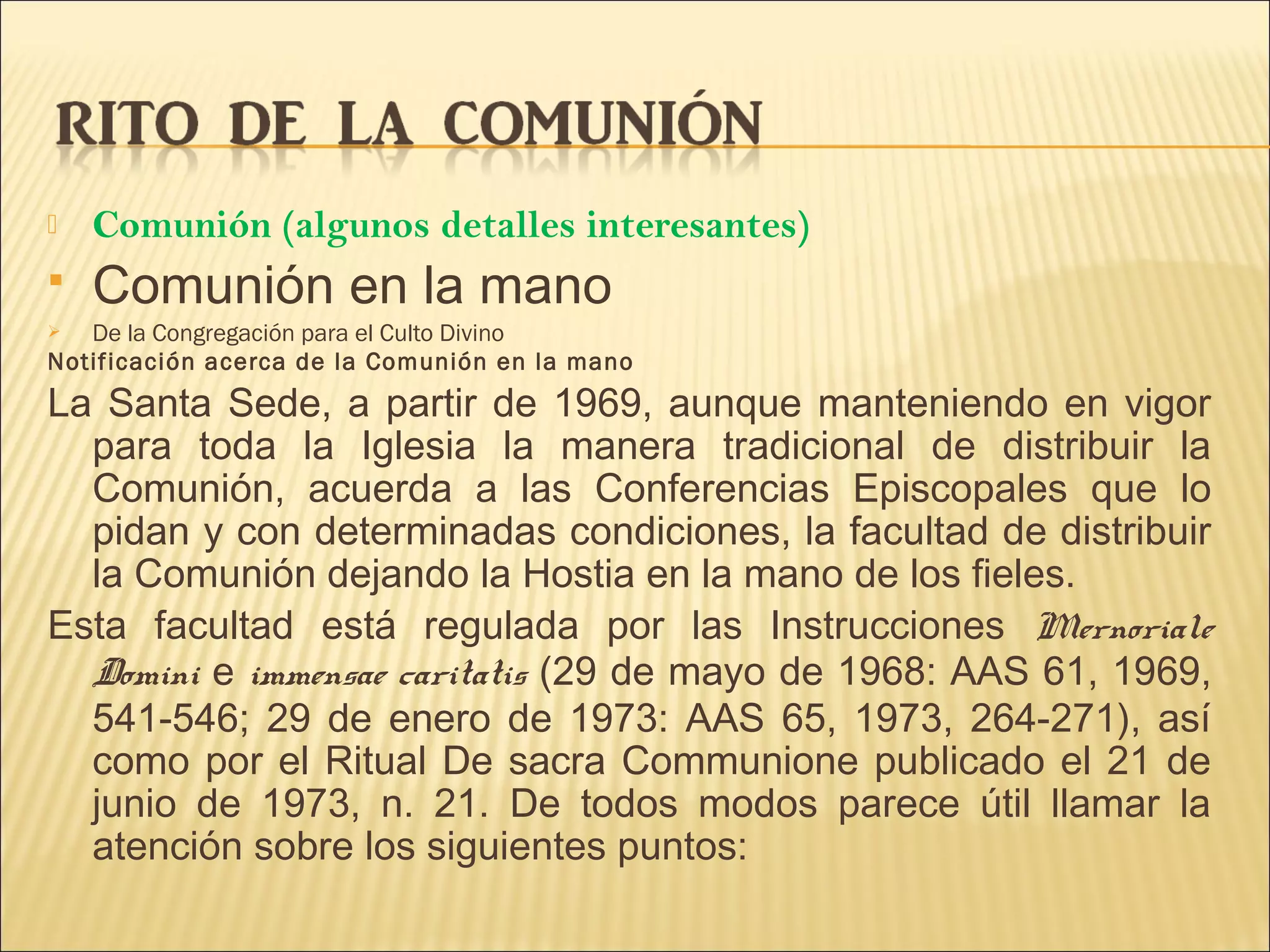 6 la liturgia de la eucaristía (rito de la comunión) | PPT