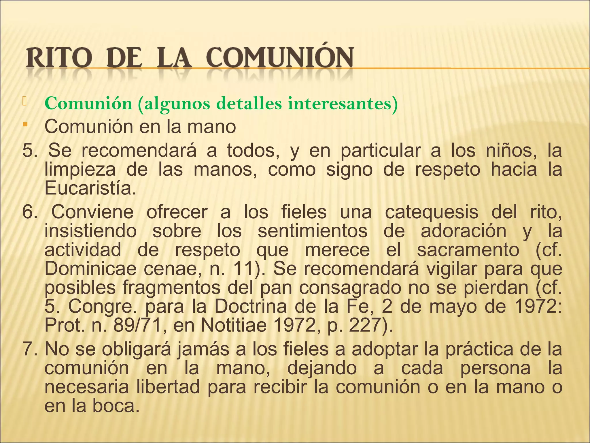 6 la liturgia de la eucaristía (rito de la comunión) | PPT