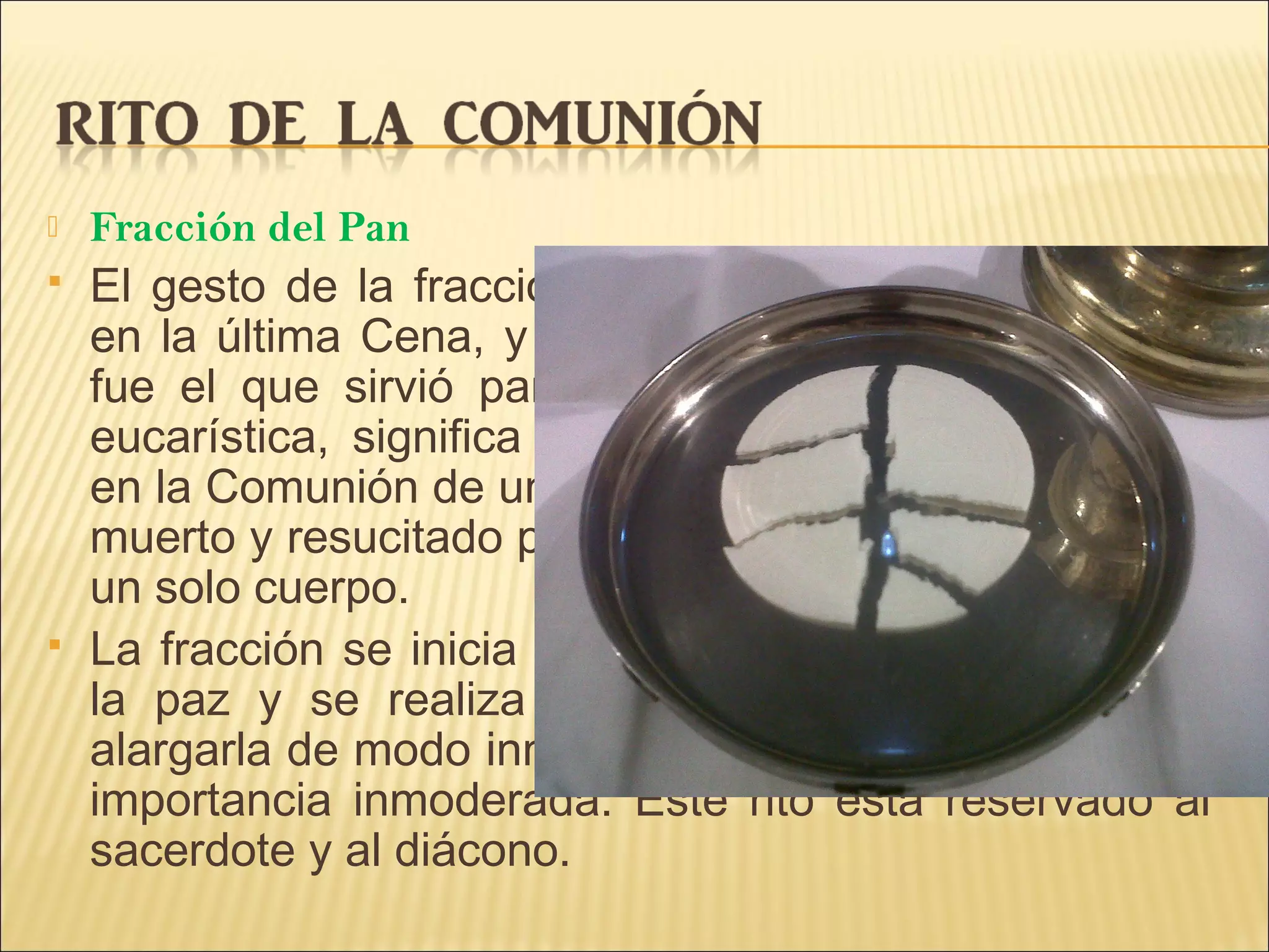 6 la liturgia de la eucaristía (rito de la comunión) | PPT