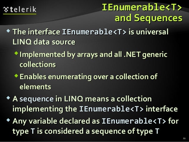 Language Integrated Query - LINQ Language Integrated Query - LINQ