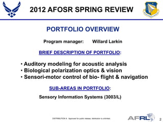 Larkin - Sensory Information Systems - Spring Review 2012 | PPT