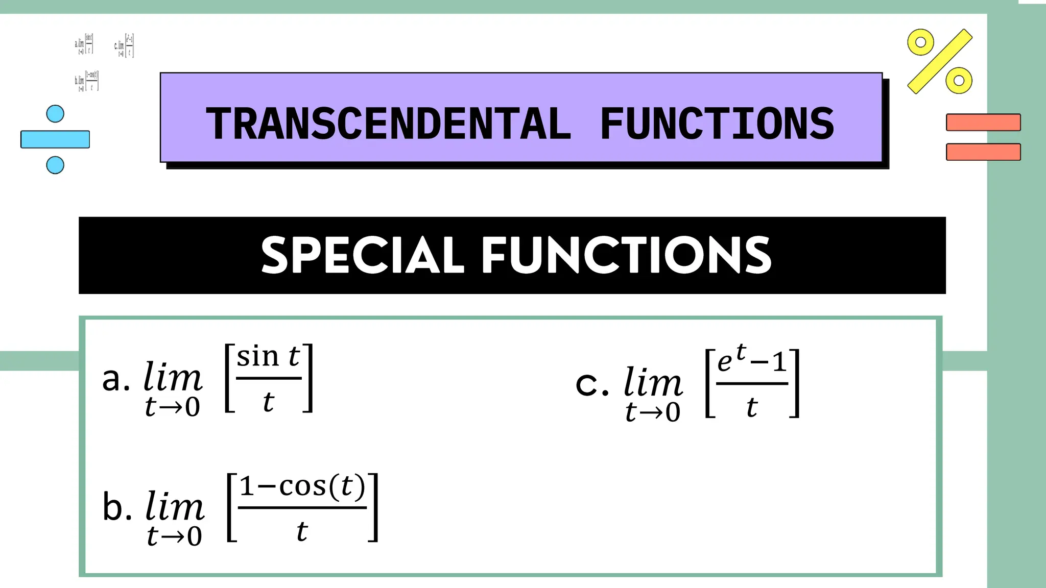 6 Limits Of Transcendental Functions Pptx Programming Languages Computing