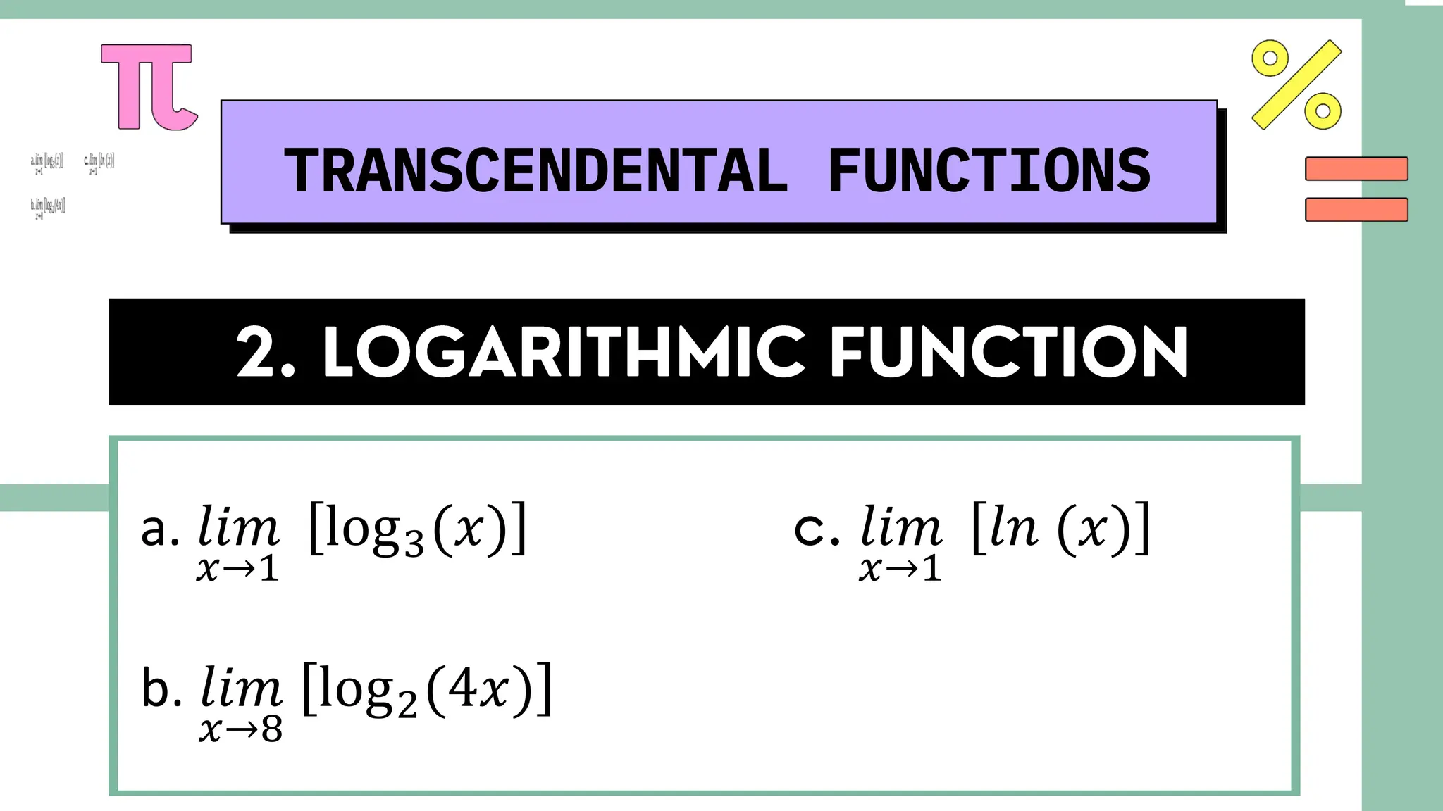 6 Limits Of Transcendental Functions Pptx Programming Languages