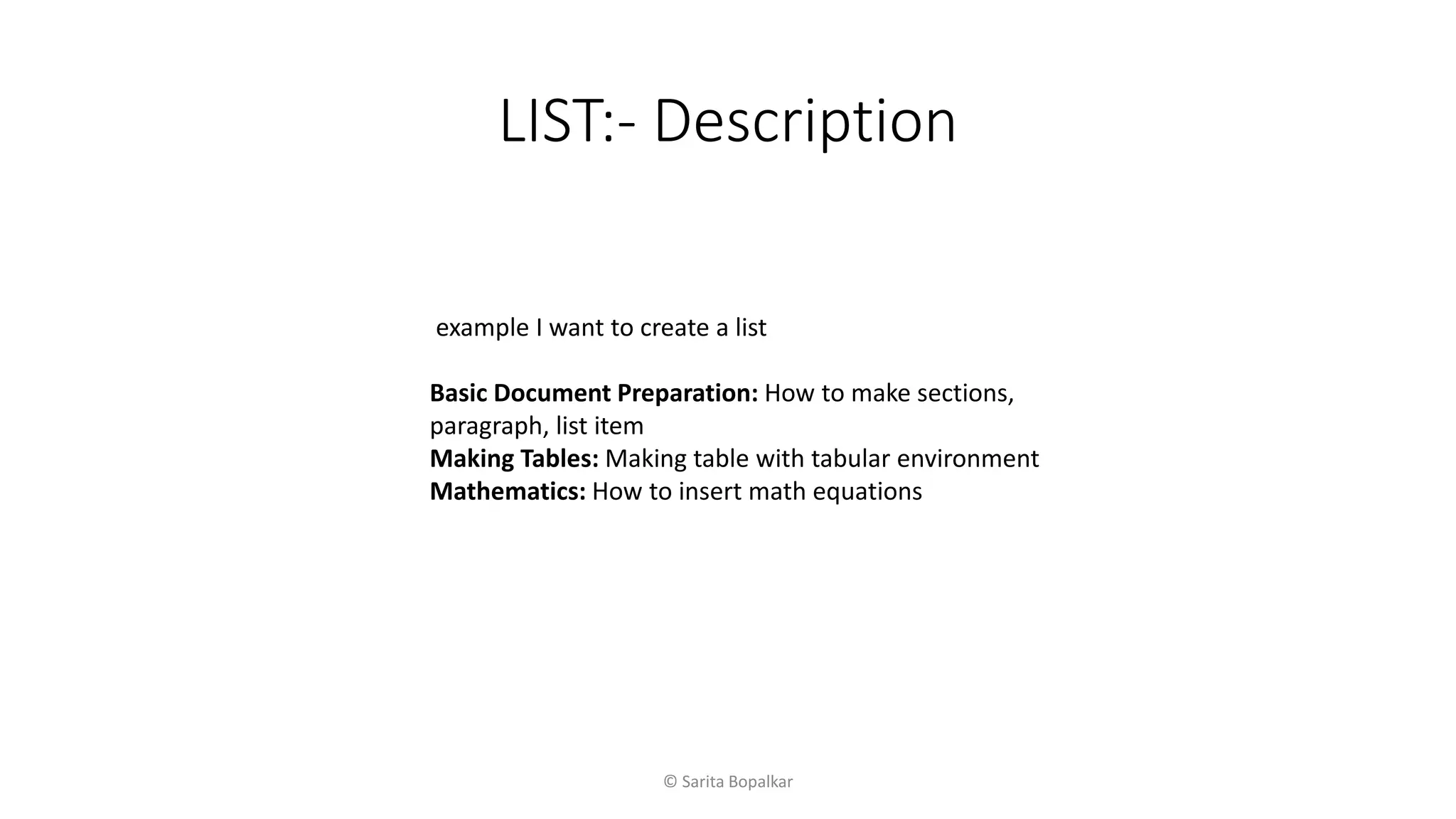 6 list in LaTex | PPTX