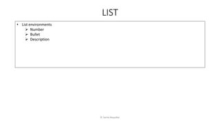 6 list in LaTex | PPTX