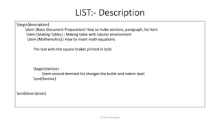 6 list in LaTex | PPTX