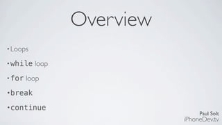 Loops and Objective-C and C Programming | PPT