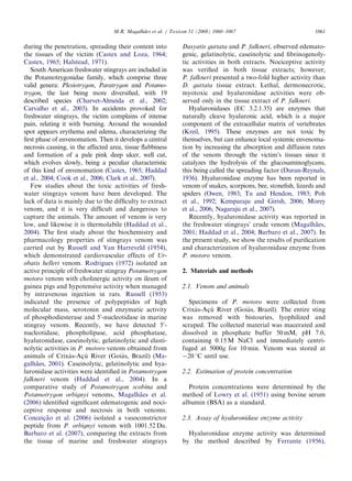 6 magalhães et al 2008 a hyaluronidase from potamotrygon motoro (freshwater | PDF