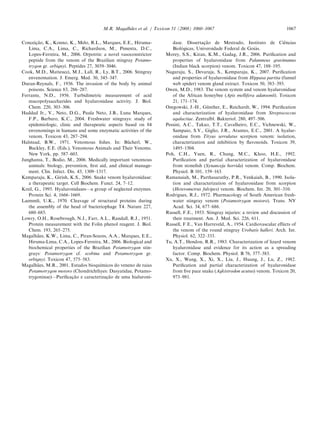 6 magalhães et al 2008 a hyaluronidase from potamotrygon motoro (freshwater | PDF