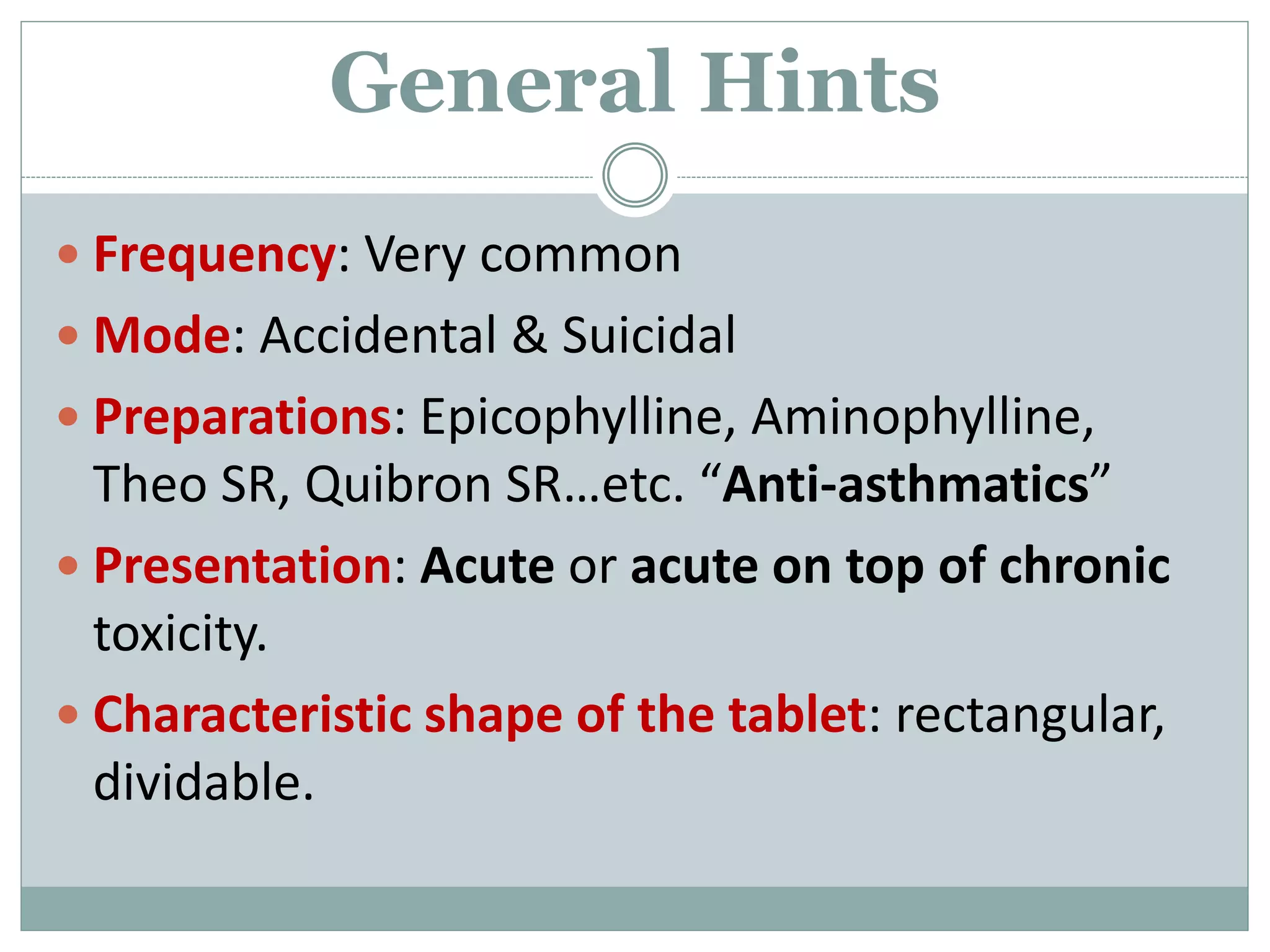 Management protocol for theophylline intoxication | PPTX