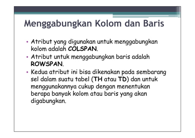 6.materi pemanfaatan tabel (ok) | PPT