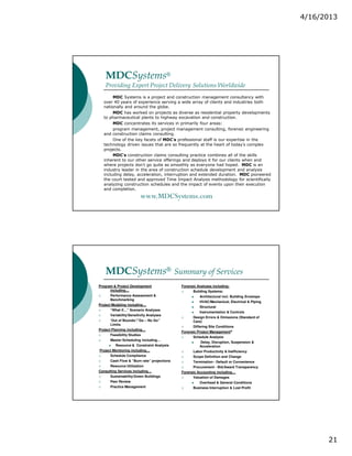 MDC Systems - Green Build to Sustainability | PDF