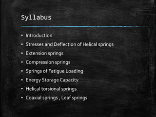 6 Mechanial springs Introduction | PPT