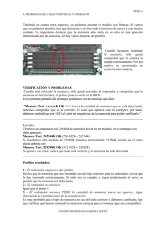 6. Memoria Ram, Caracteristicas Y Formatos | DOC