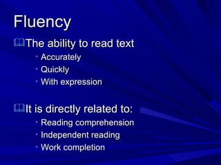 6 Minute Solutions - Building Fluency | PPT