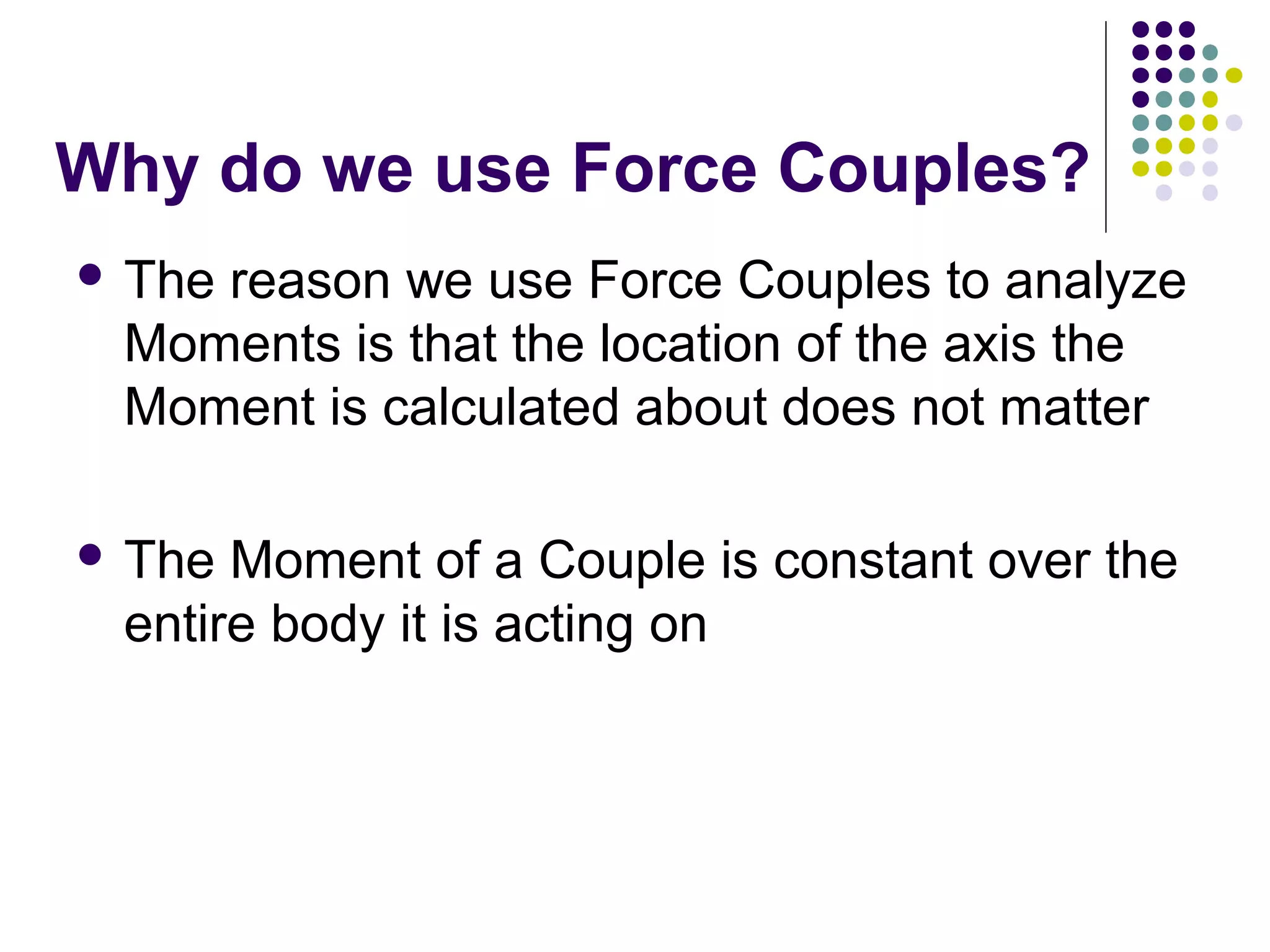 moments couples and force couple systems by ahmad khan | PPT