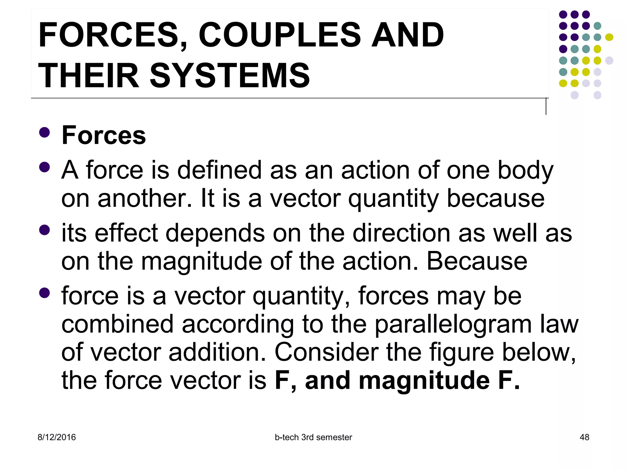 moments couples and force couple systems by ahmad khan | PPT