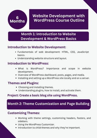 "Comprehensive 6-Month Website Development Plan - | PDF