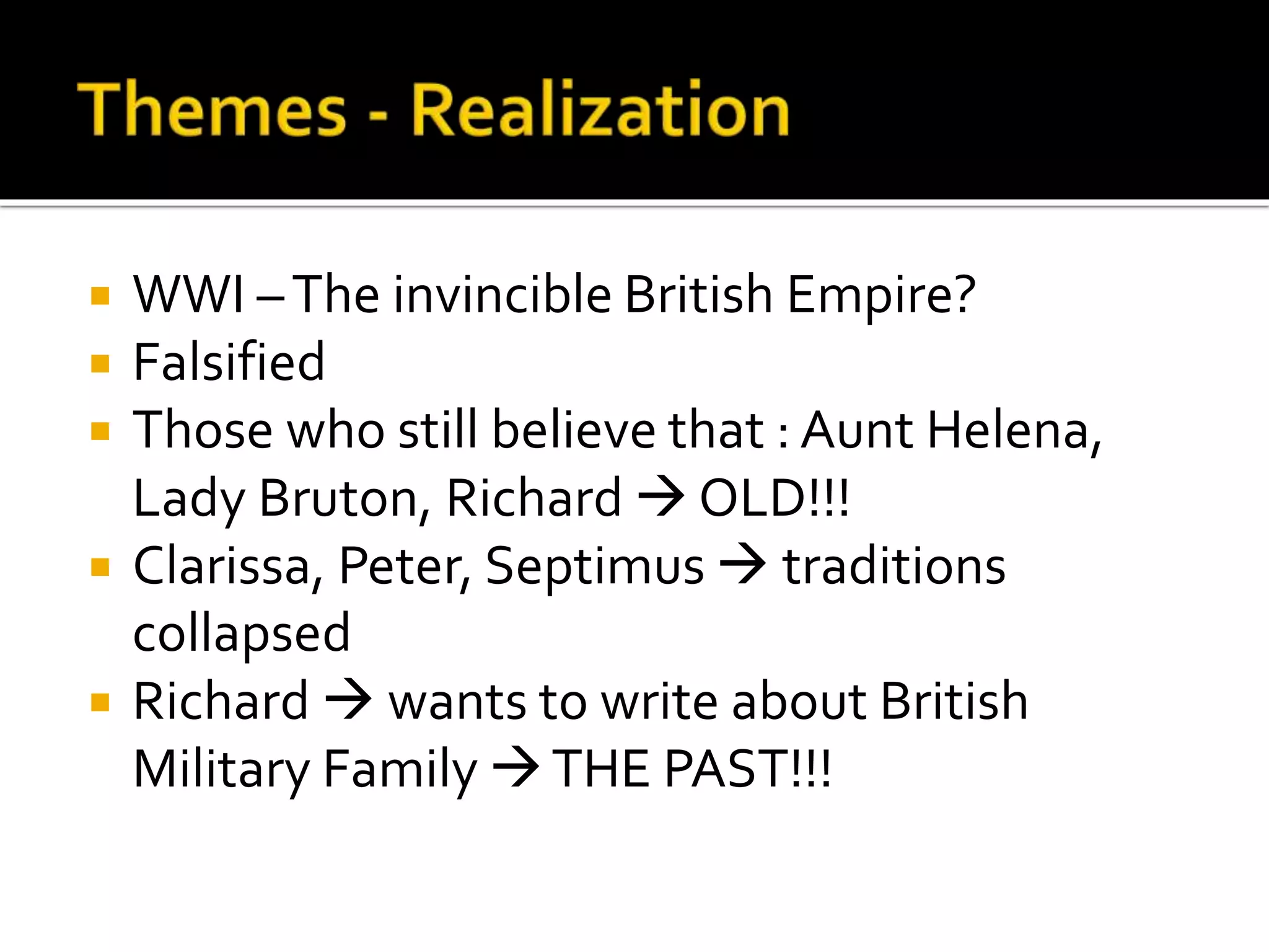 6 mrs dalloway themes, motives, symbols | PPT