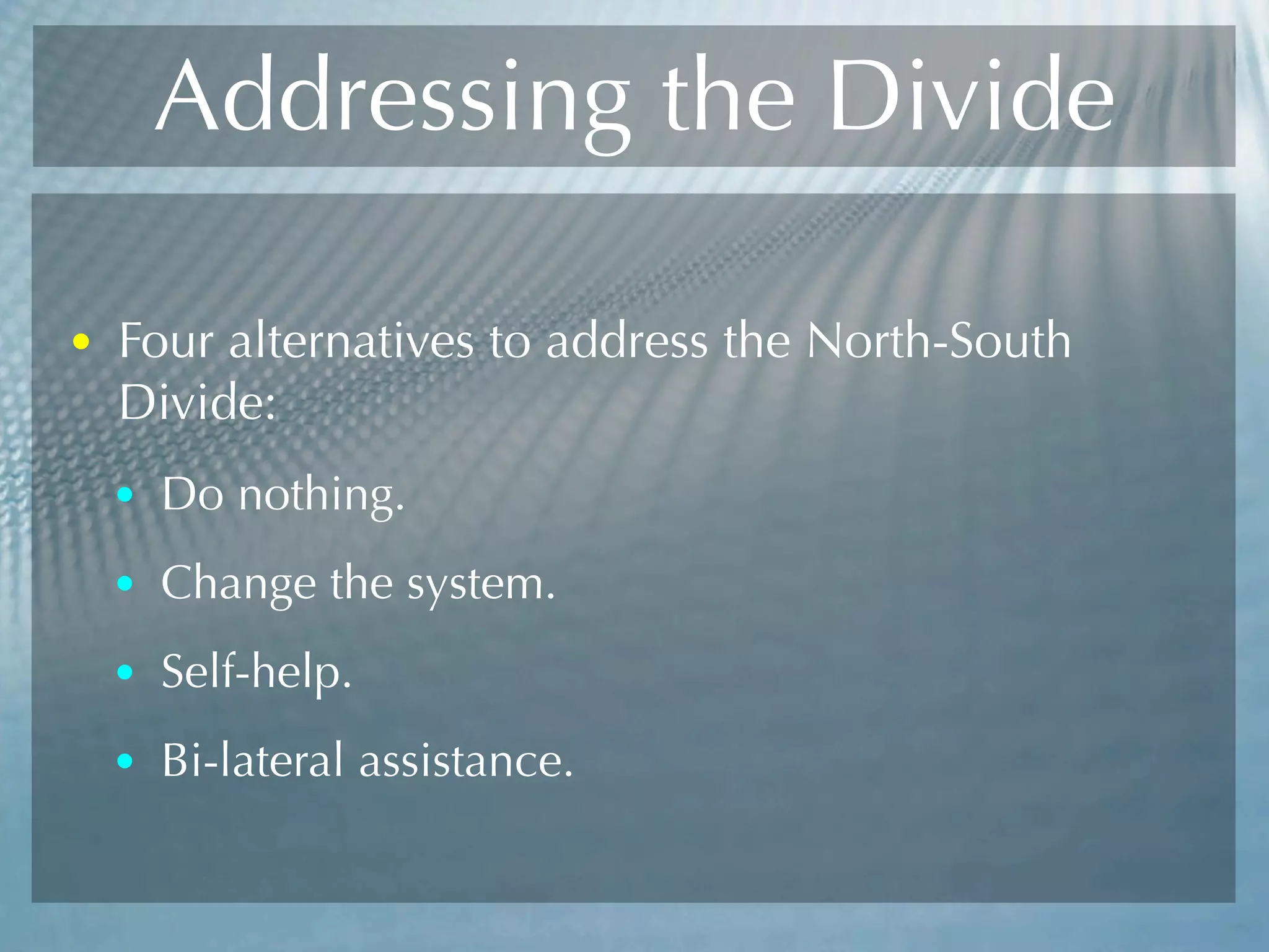 North-South Divide (Analysis) | PDF